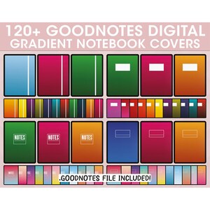 120 GRADIENT Goodnotes Cover Digital Notebook Cover Colorful - Etsy