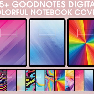 15 MINIMAL COLORFUL Goodnotes Covers Digital Notebook Cover | Etsy