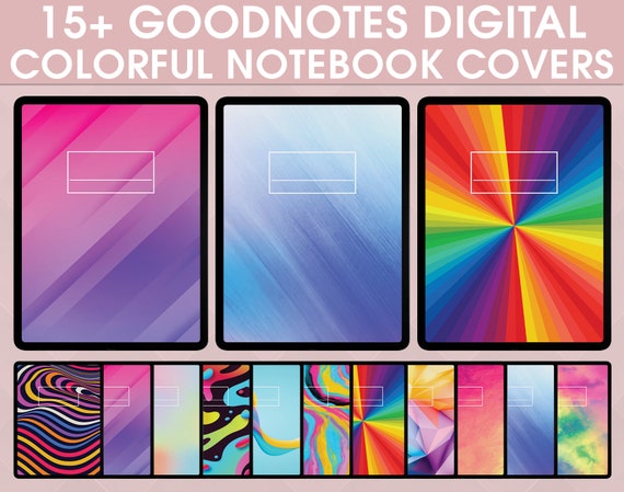 15 MINIMAL COLORFUL Goodnotes Covers Digital Notebook Cover | Etsy