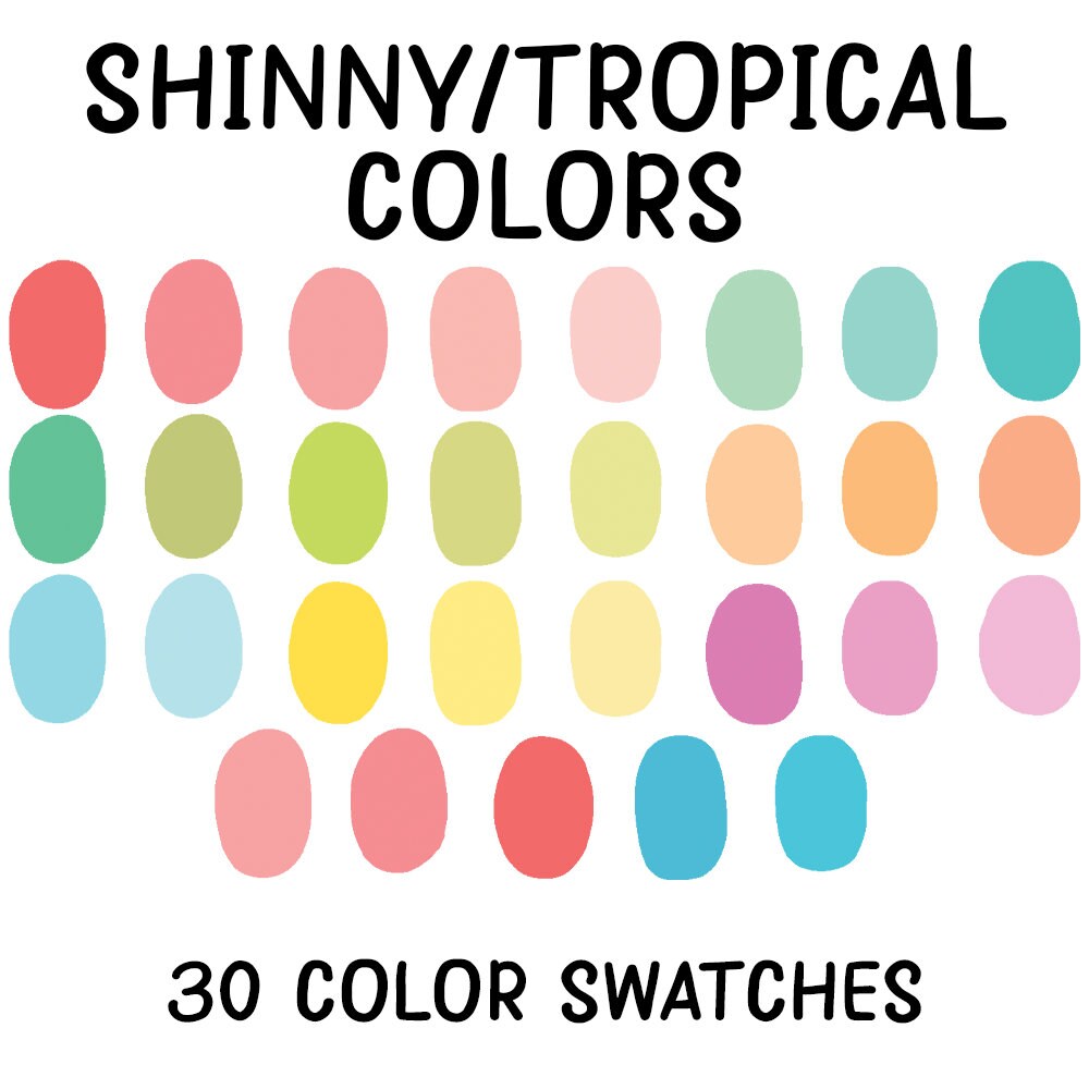 Shinny Tropical Digital Color Palette Procreate Swatches - Etsy