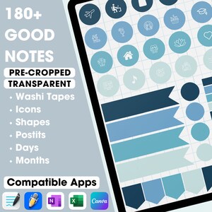 180 DIGITAL Stickers, Goodnotes Sticker, Digital Sticker, Notability ...