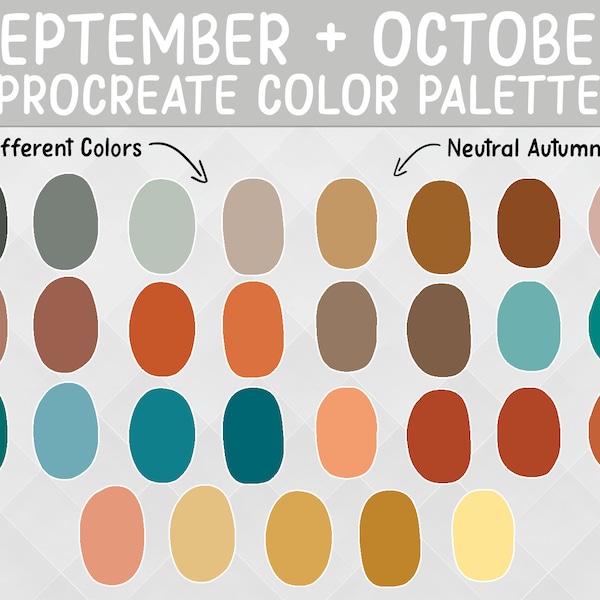 September Color Palette - Etsy