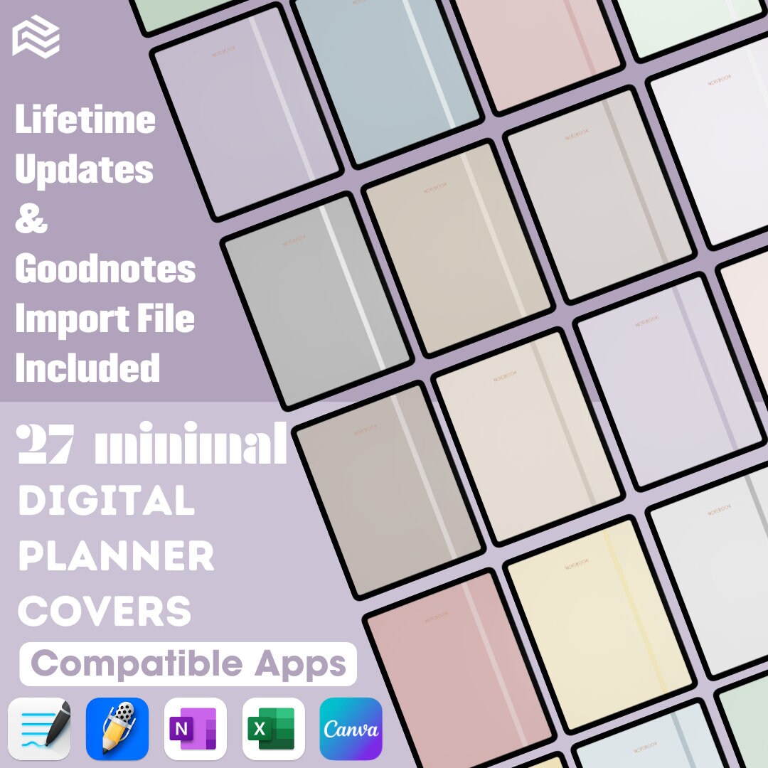 27 Portadas MINIMAL Goodnotes, portada de cuaderno digital, portada ...