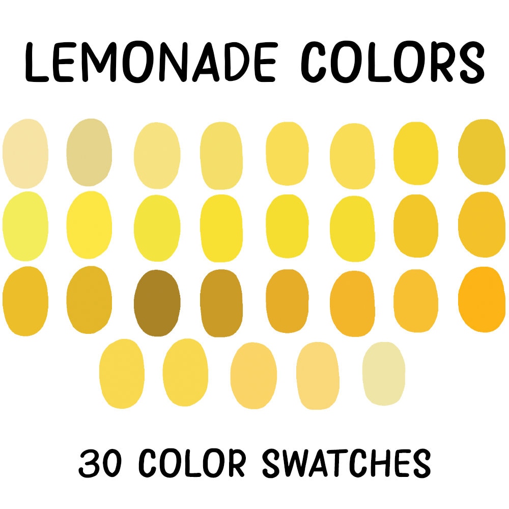 Lemonade Digital Color Palette Procreate Swatches Procreate - Etsy