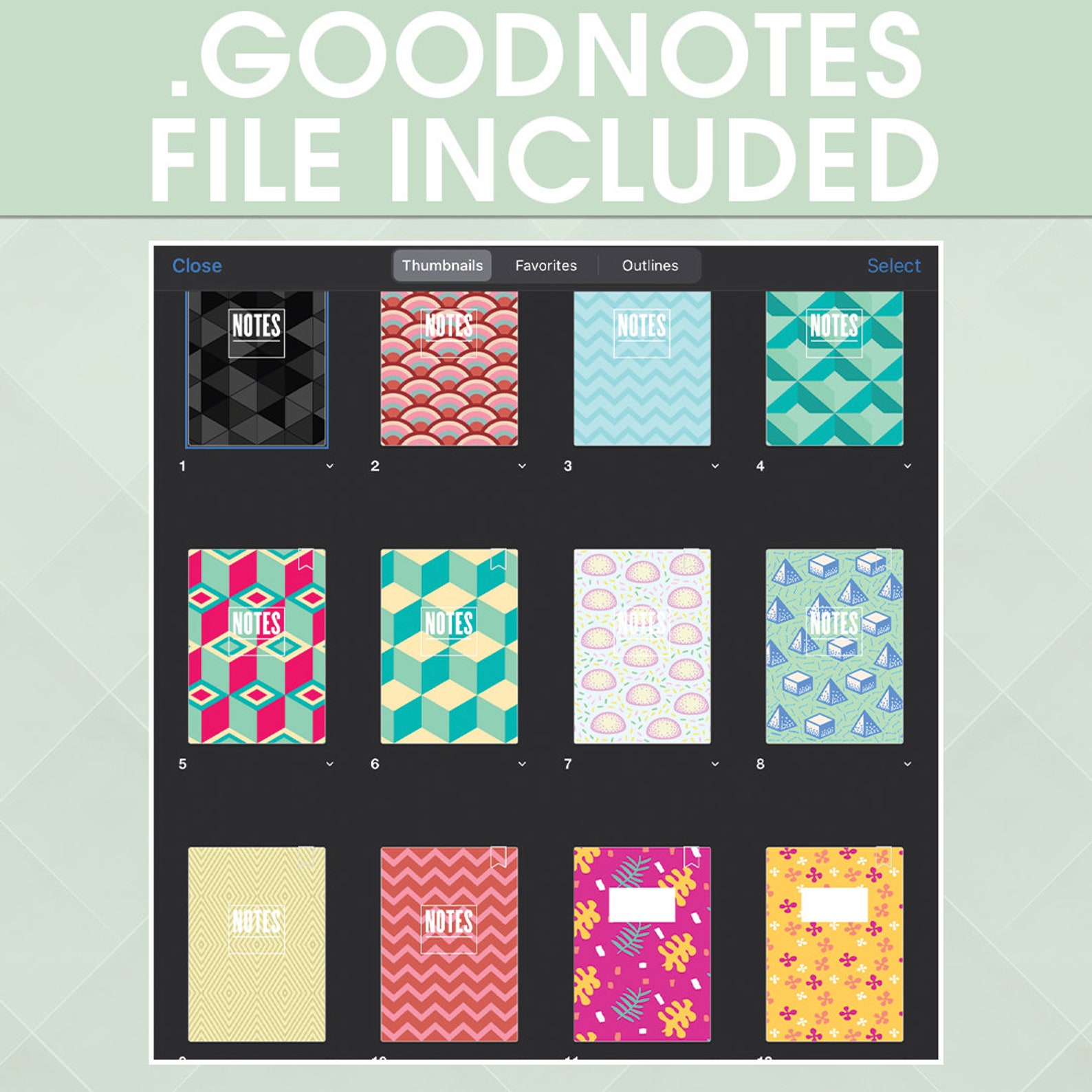 80 GEOMETRIC PATTERN Goodnotes Covers Digital Notebook - Etsy