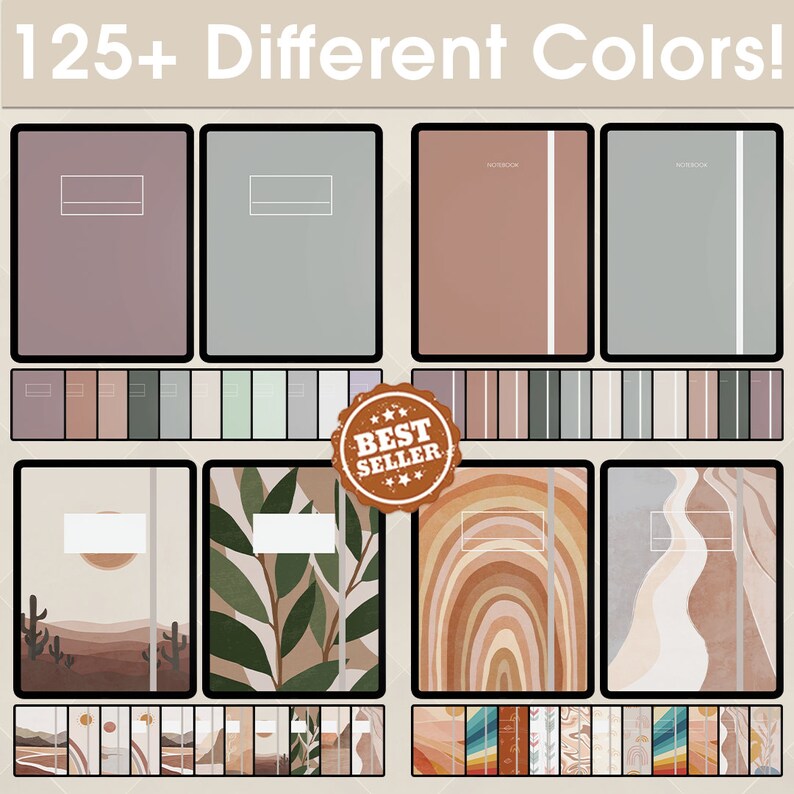 125 MINIMAL BOHO Goodnotes Covers Digital Notebook Cover - Etsy