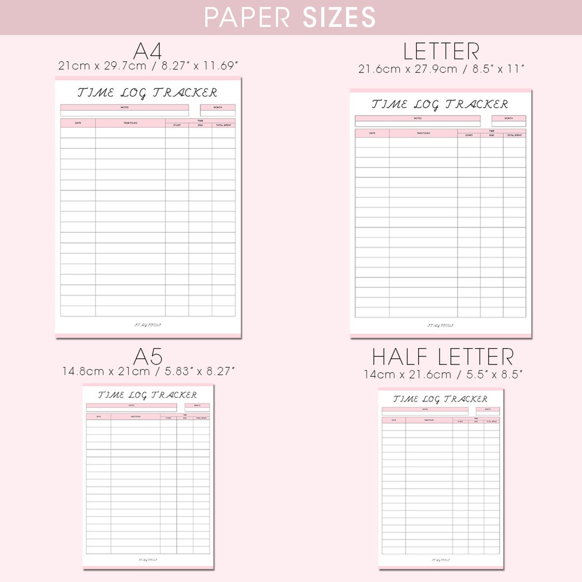 Printable TIME LOG TRACKER Time Log Planner Time Log Pdf - Etsy