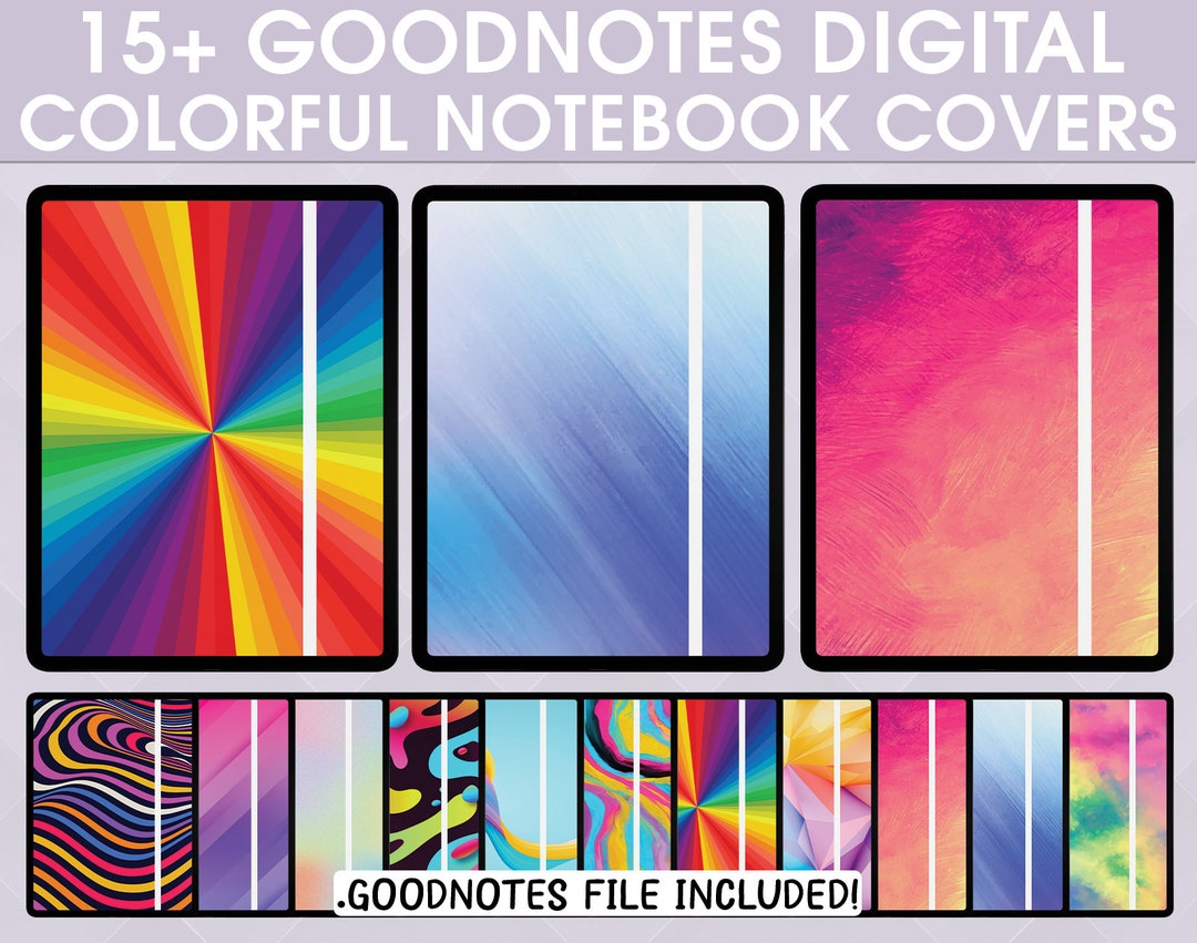 15 MINIMAL COLORFUL Goodnotes Covers Digital Notebook Cover - Etsy