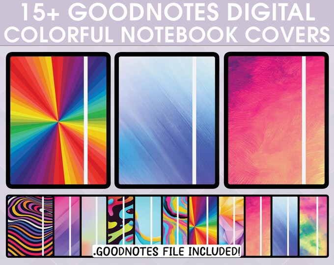 15 MINIMAL COLORFUL Goodnotes Covers Digital Notebook Cover - Etsy