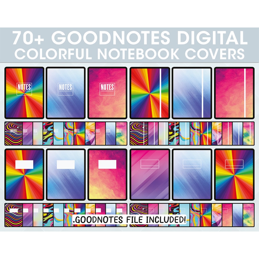 70 MINIMAL COLORFUL Goodnotes Covers, Digital Notebook Cover, Boho ...