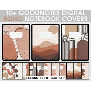 10 MINIMAL BOHO Goodnotes Covers, Digital Notebook Cover, Boho Notebook ...
