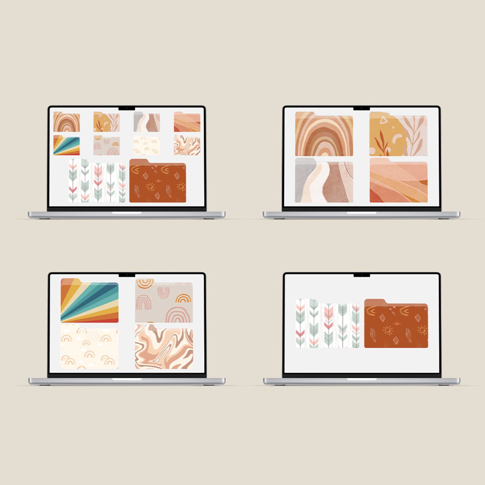 10 BOHO MACBOOK FOLDER Icons Desktop Folders Imac Folders | Etsy