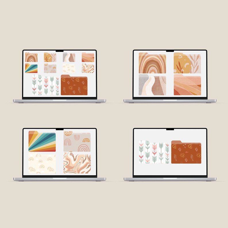 10 BOHO MACBOOK FOLDER Icons Desktop Folders Imac Folders | Etsy