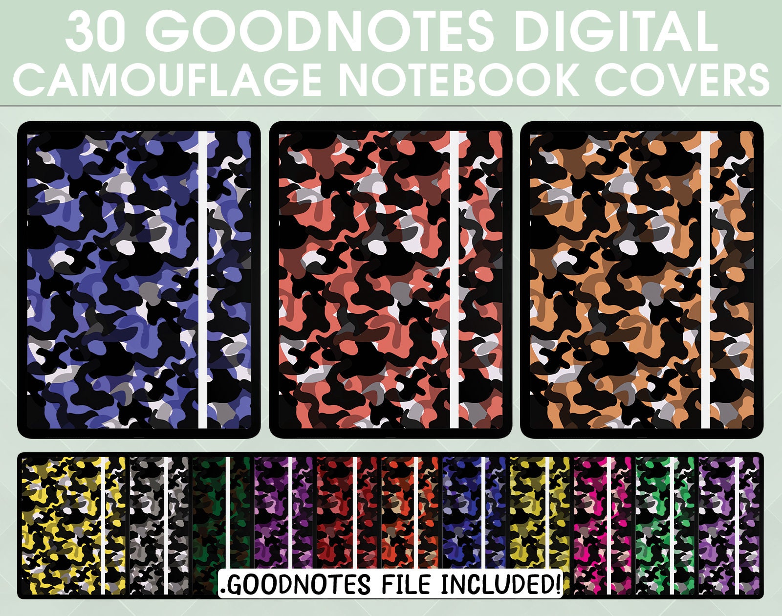 30 CAMOUFLAGE Goodnotes Covers Digital Notebook Cover Camo - Etsy