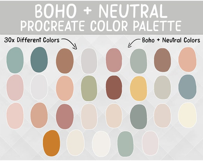 Modern Boho Boho Procreate Color Palette Cool Tones Palette Light ...