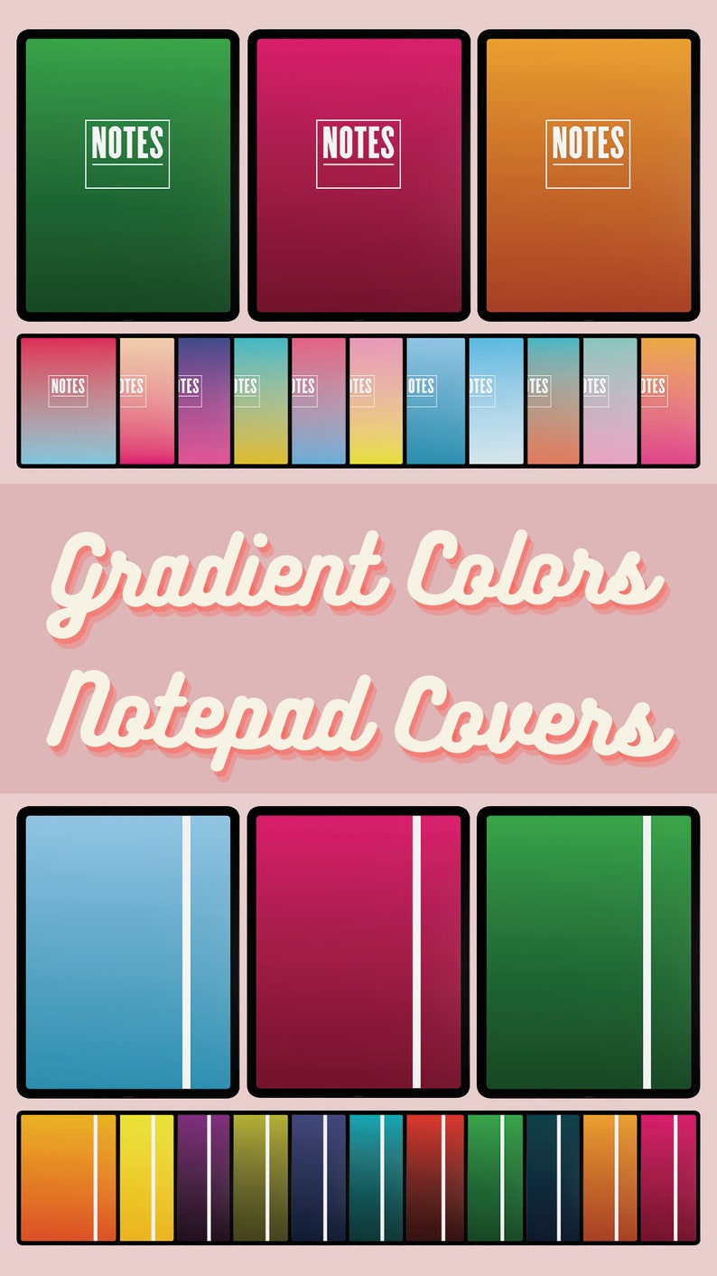 120 GRADIENT Goodnotes Cover Digital Notebook Cover Colorful - Etsy