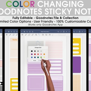 COLOR CHANGING Goodnotes Sticky Notes Magic Sticky Notes - Etsy