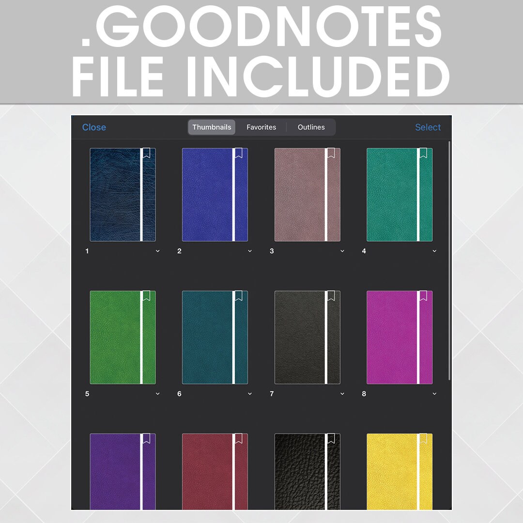 14 LEATHER Goodnotes Covers Digital Notebook Cover - Etsy