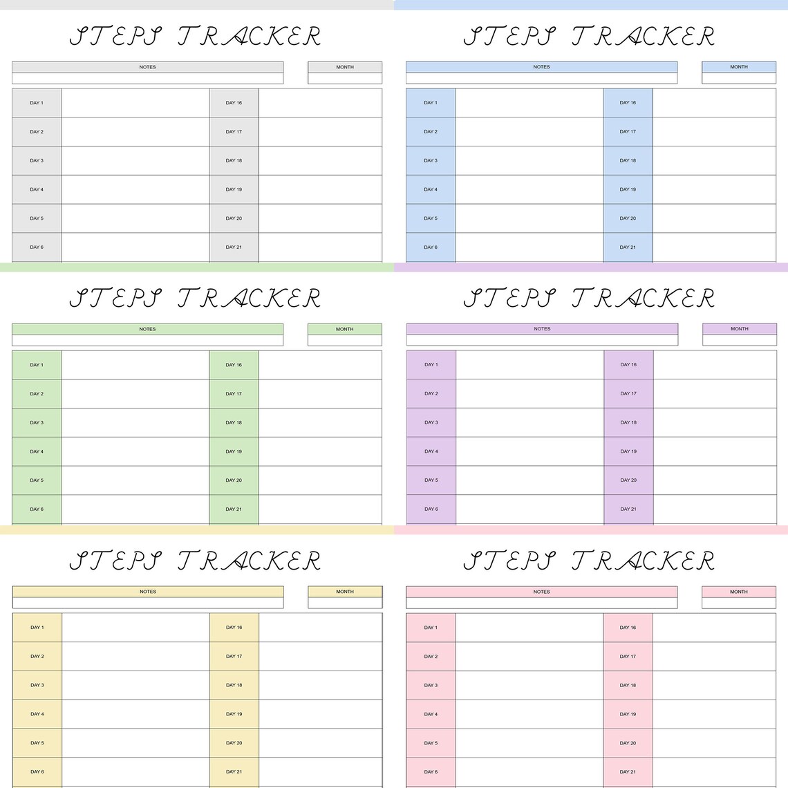 Printable STEPS TRACKER Steps Tracker Steps Tracker Pdf Pdf | Etsy