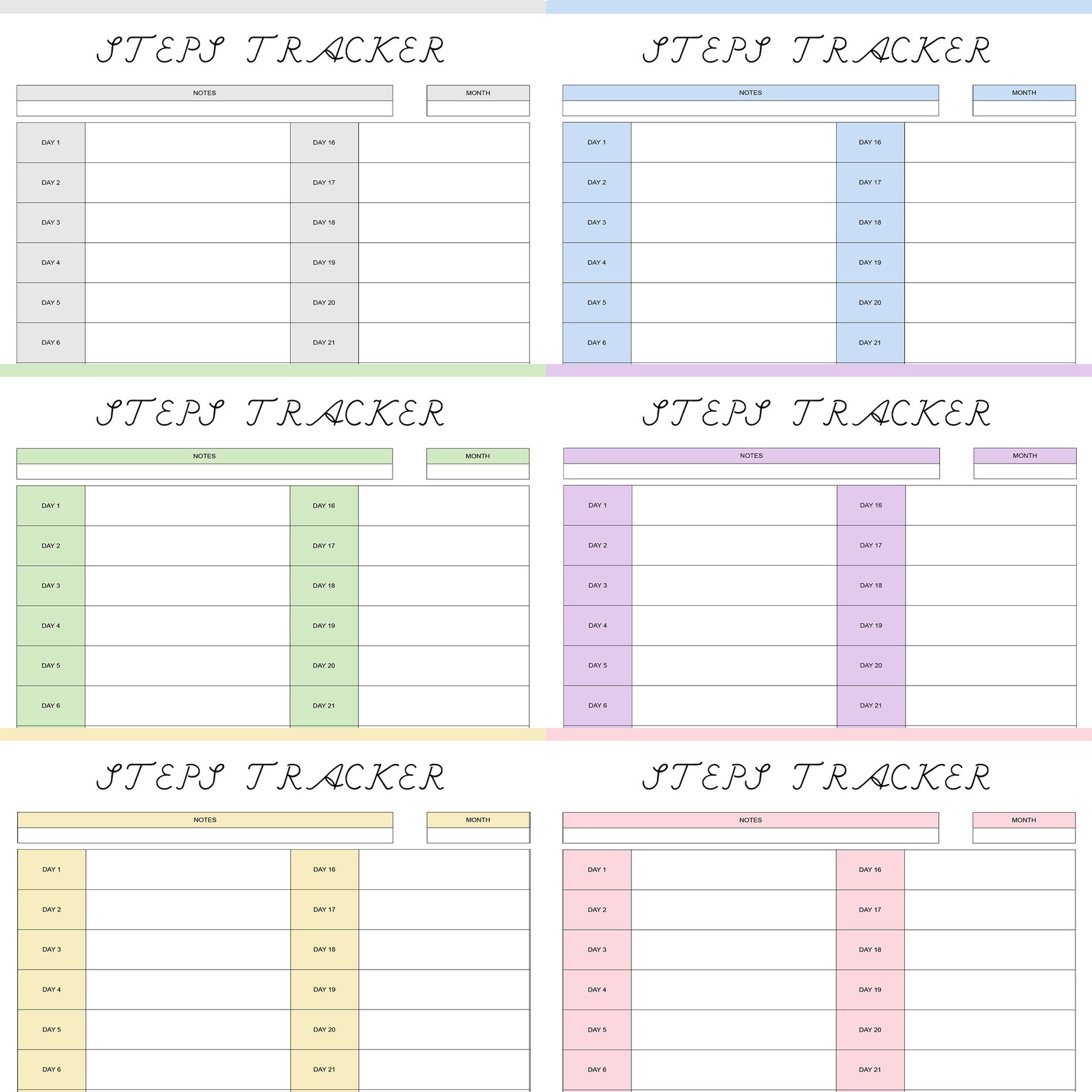 Printable STEPS TRACKER Steps Tracker Steps Tracker Pdf Pdf - Etsy