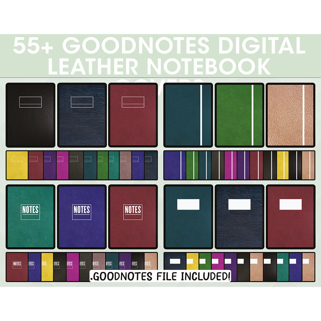 55 LEATHER Goodnotes Covers, Digital Notebook Cover, Leather Notebook ...