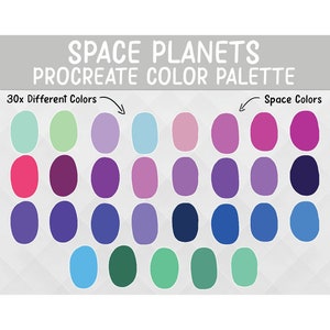 Space Planets Digital Color Palette, Procreate Swatches, Procreate ...