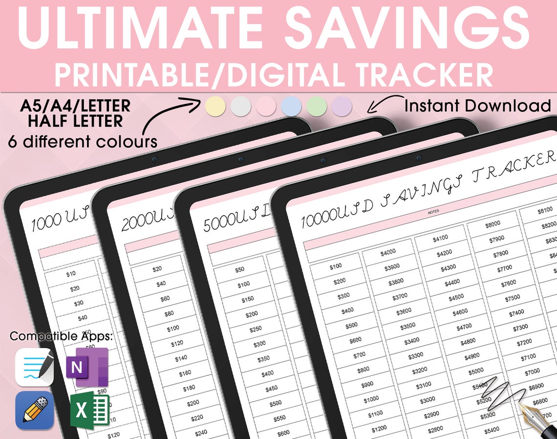 Printable ULTIMATE SAVINGS TRACKER Savings Tracker Savings | Etsy