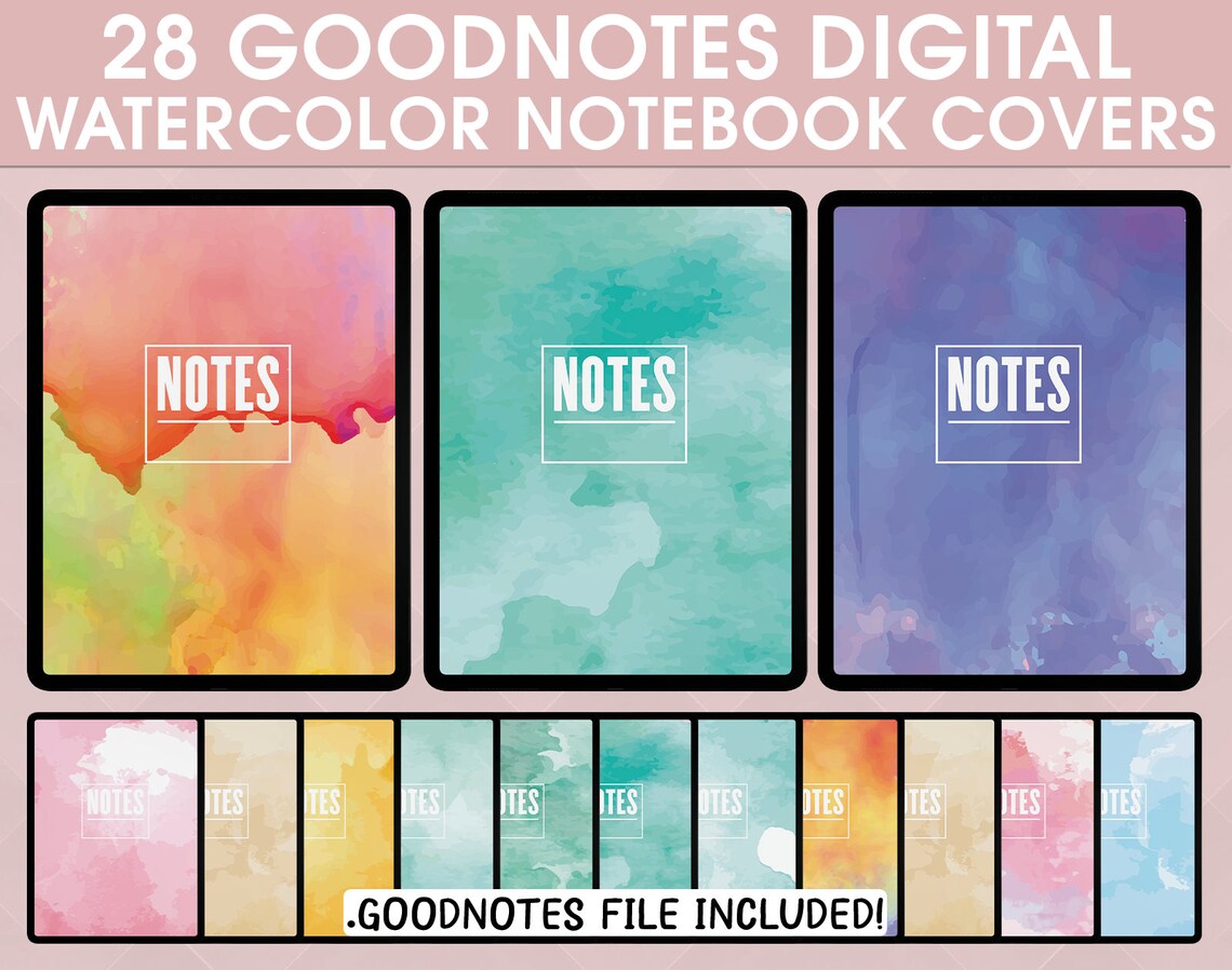 28 WATERCOLOR Goodnotes Covers Digital Notebook Cover | Etsy