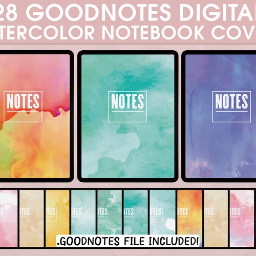 6 Watercolor Digital Notebook Covers for Goodnotes - Etsy