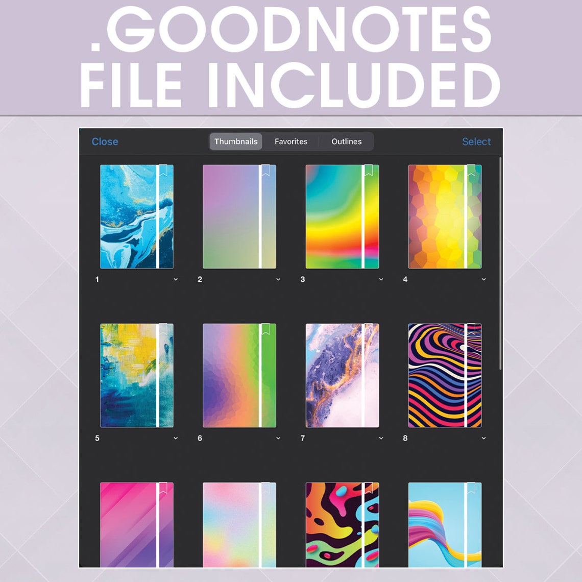 15 MINIMAL COLORFUL Goodnotes Covers Digital Notebook Cover - Etsy