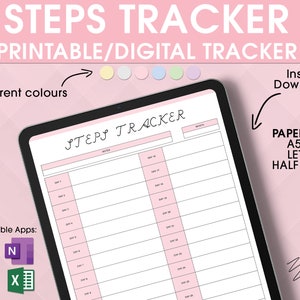 Printable STEPS TRACKER Steps Tracker Steps Tracker Pdf Pdf - Etsy