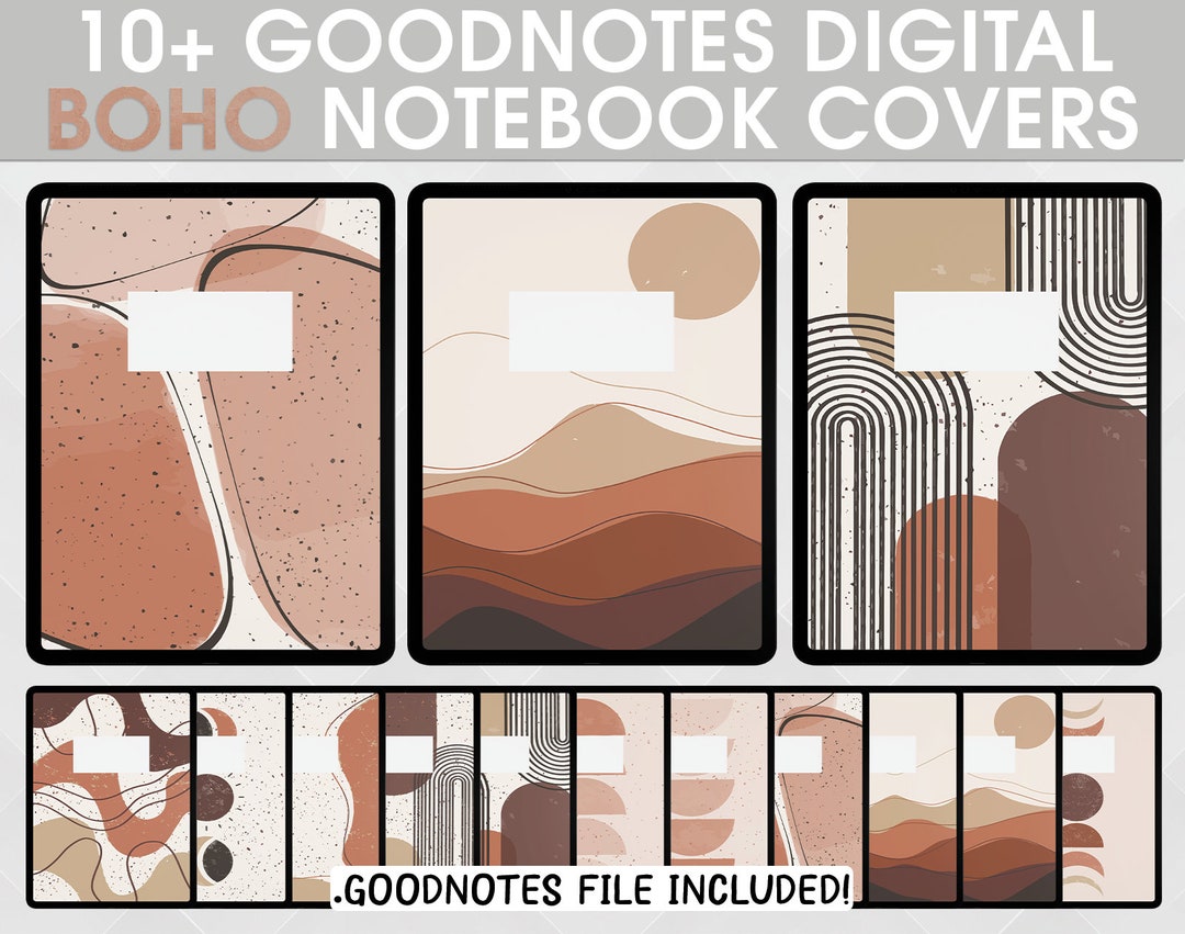 10 MINIMAL BOHO Goodnotes Covers, Digital Notebook Cover, Boho Notebook ...