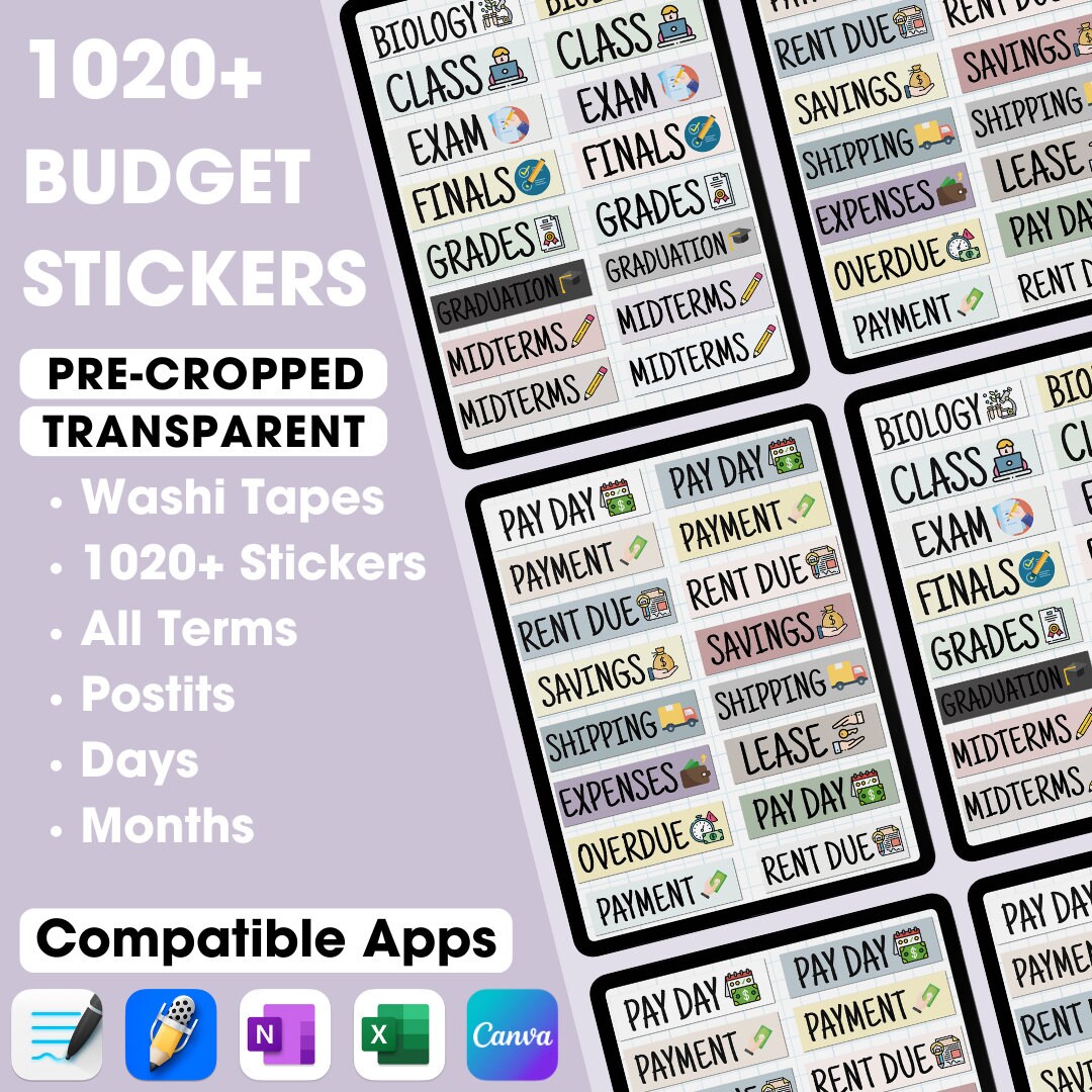 600 STUDY Stickers, Goodnotes Study Planner, Student Stickers ...