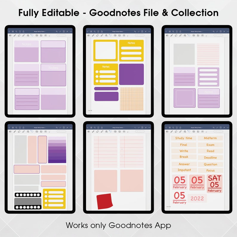 COLOR CHANGING Goodnotes Sticky Notes Magic Sticky Notes - Etsy