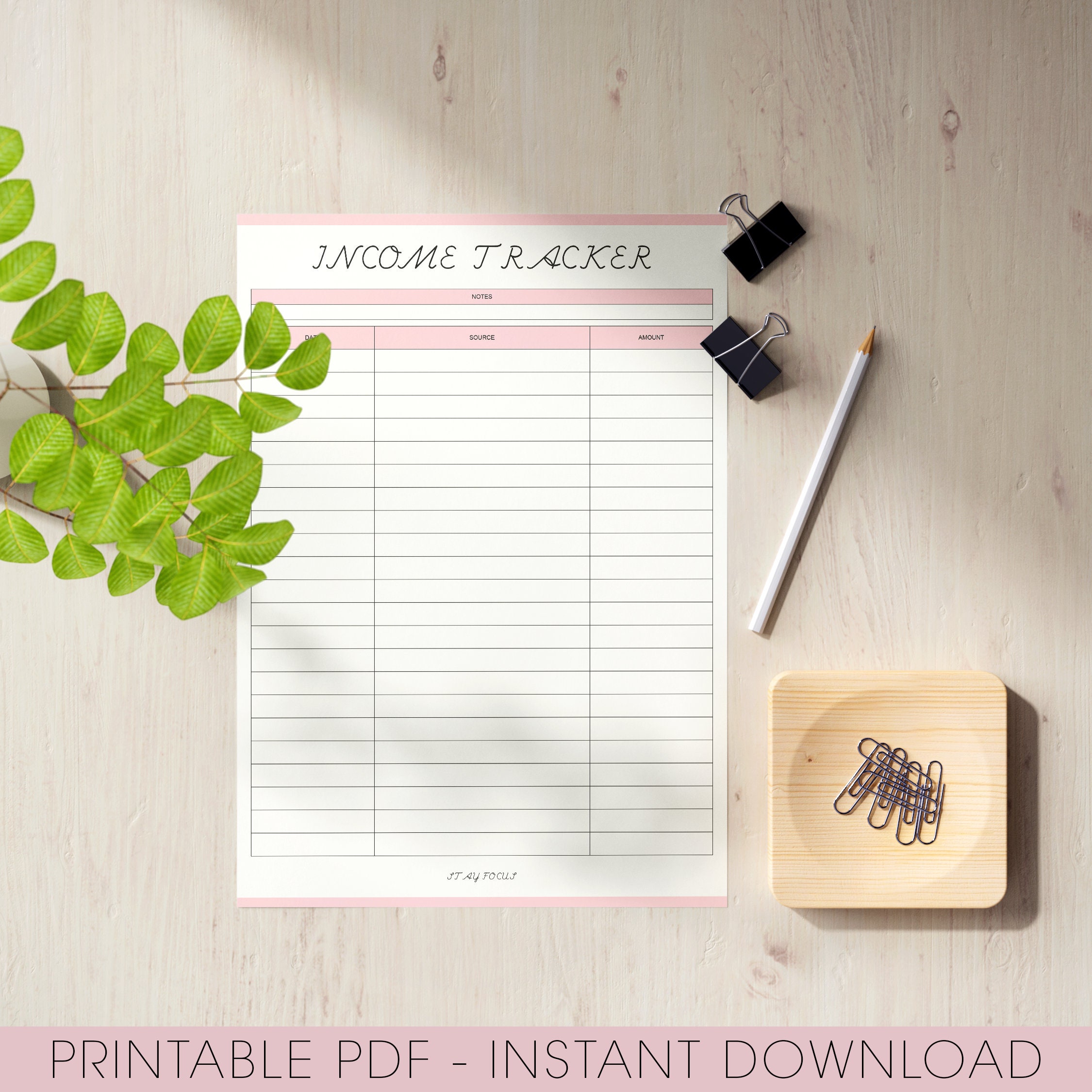 Printable INCOME TRACKER Income Tracker Income Tracker Pdf - Etsy
