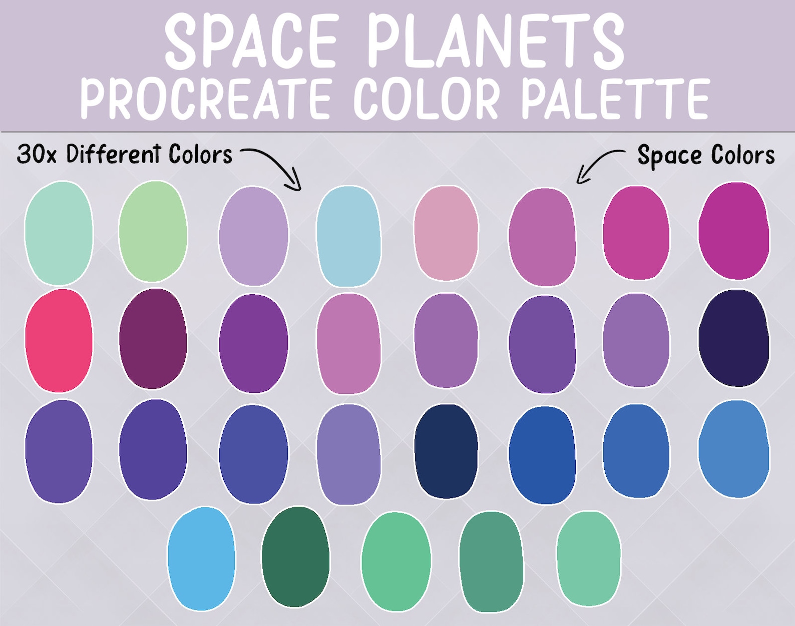 Space Planets Digital Color Palette Procreate Swatches | Etsy