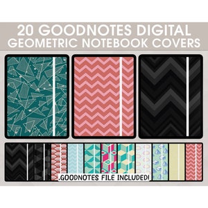 20 GEOMETRIC PATTERN Goodnotes Covers, Digital Notebook Cover, Geo ...
