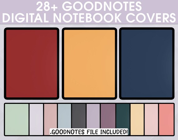 28 MINIMAL Colors Goodnotes Cover Digital Notebook Cover - Etsy
