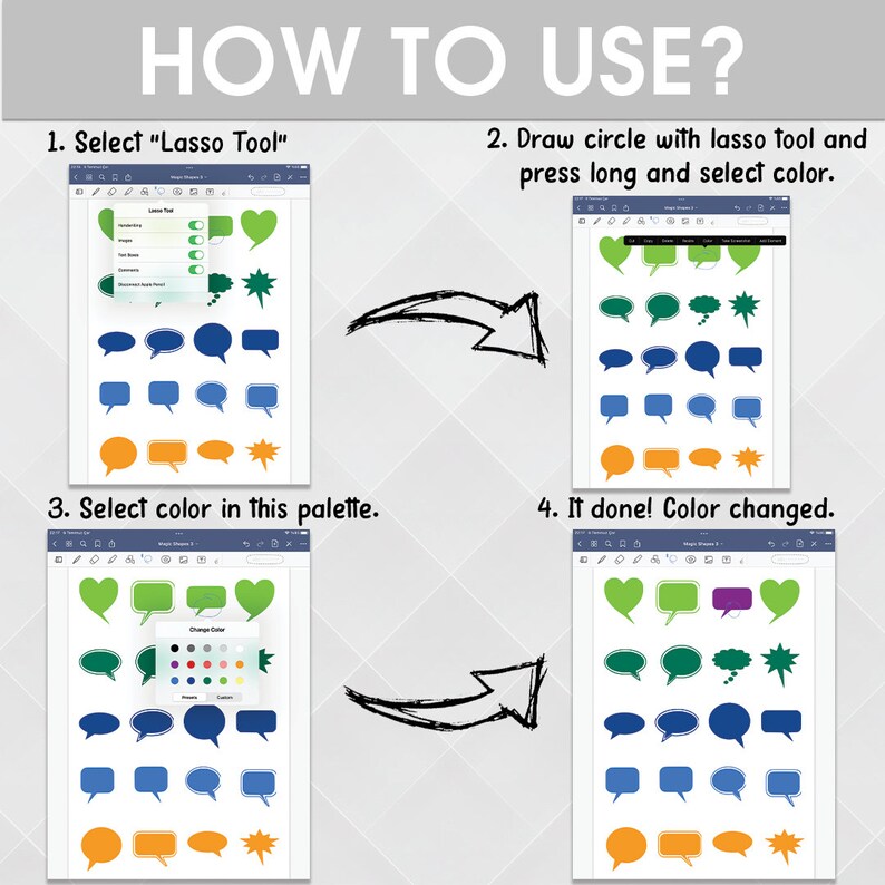 COLOR CHANGING Goodnotes Sticky Notes Magic Sticky Notes - Etsy