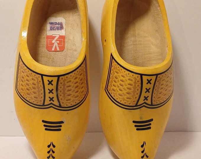 Vintage VZ Wooden Shoes Clogs Euopean Size 29/30 Unisex Kids Hand ...