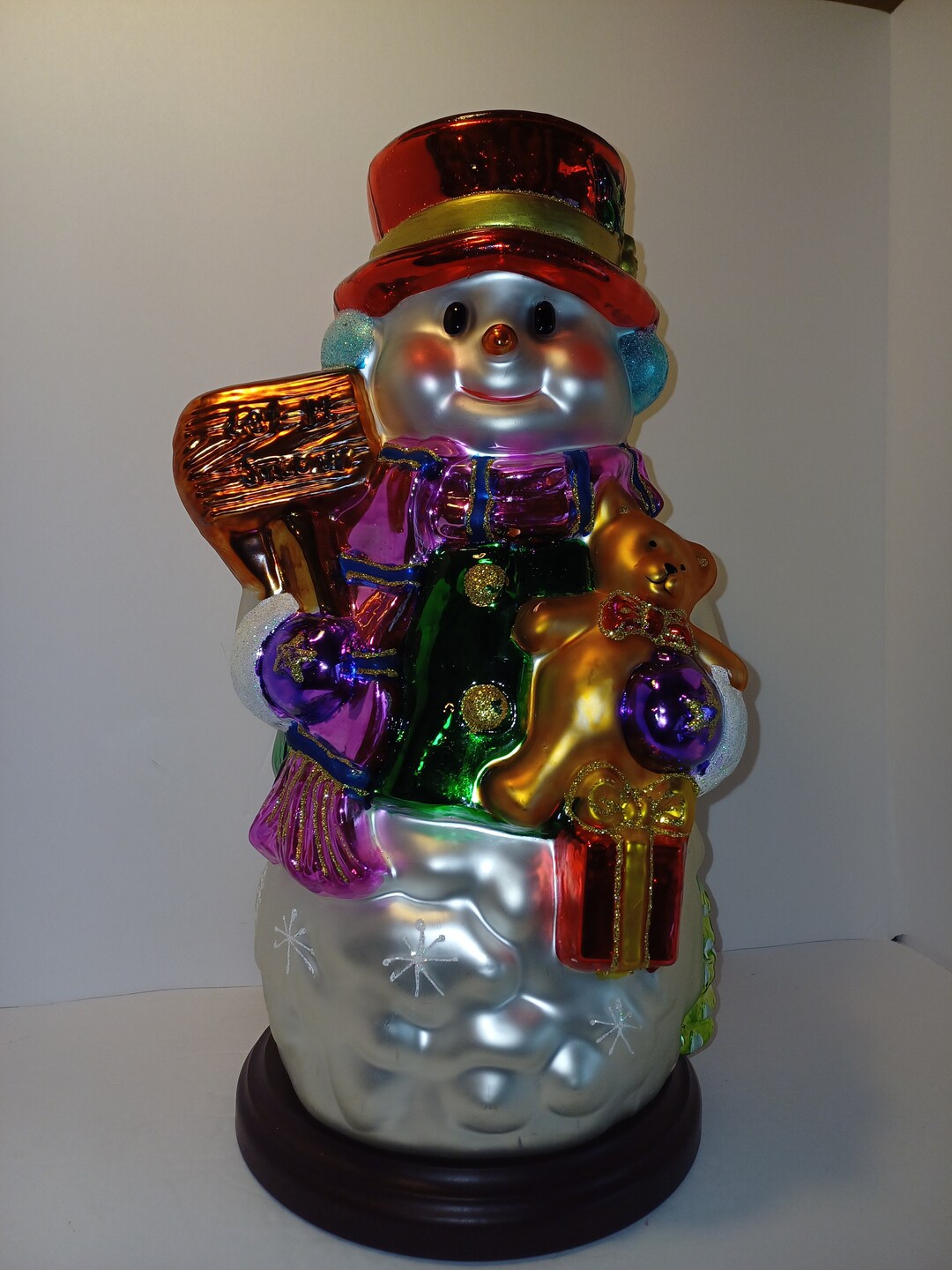 Thomas Pacconi Large Snowman 2003 Let It Snow Tall 17" Blown Glass QVC ...
