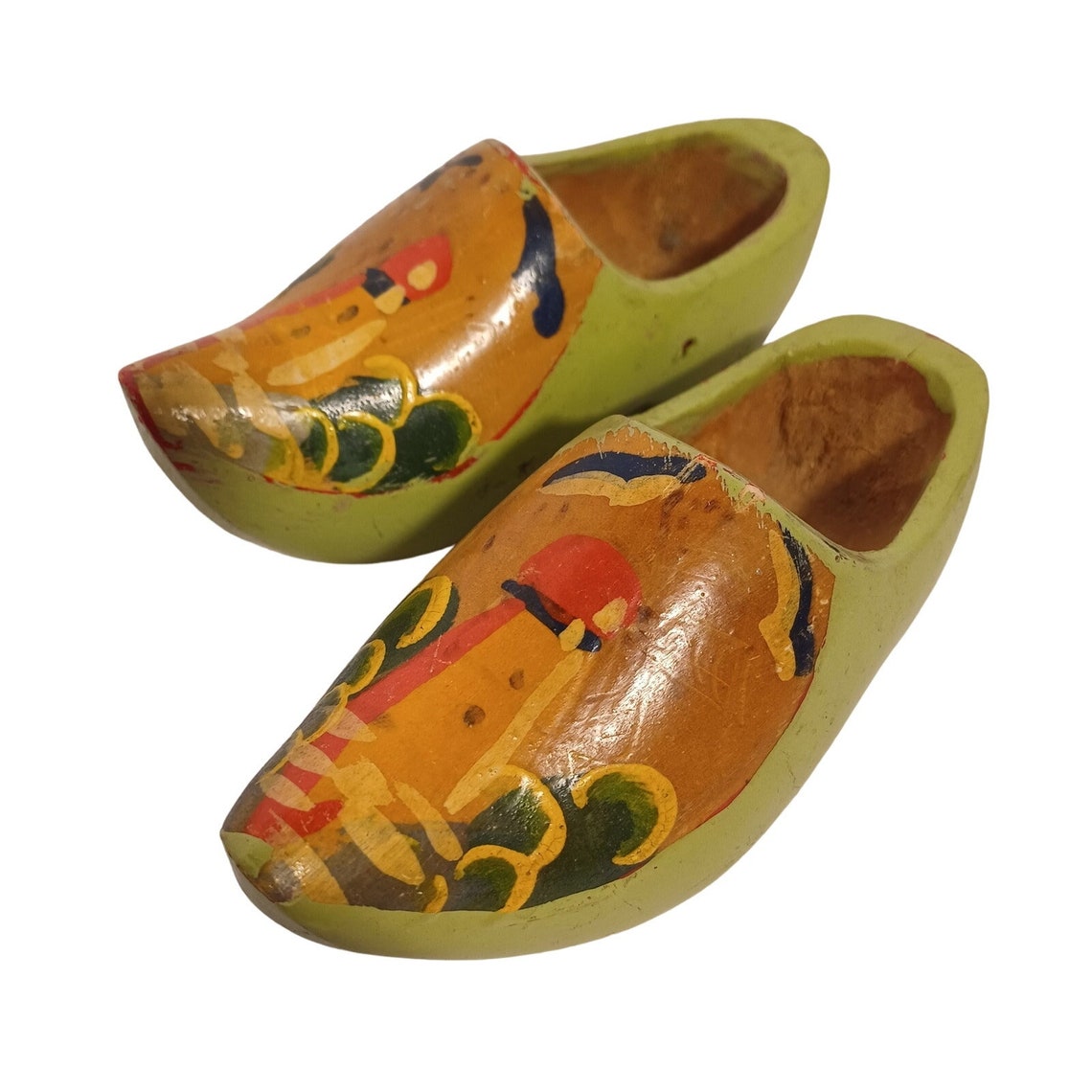 Mieco Zuiderzee Holland Miniature Wooden Clogs Green With Lighthouse 5 ...