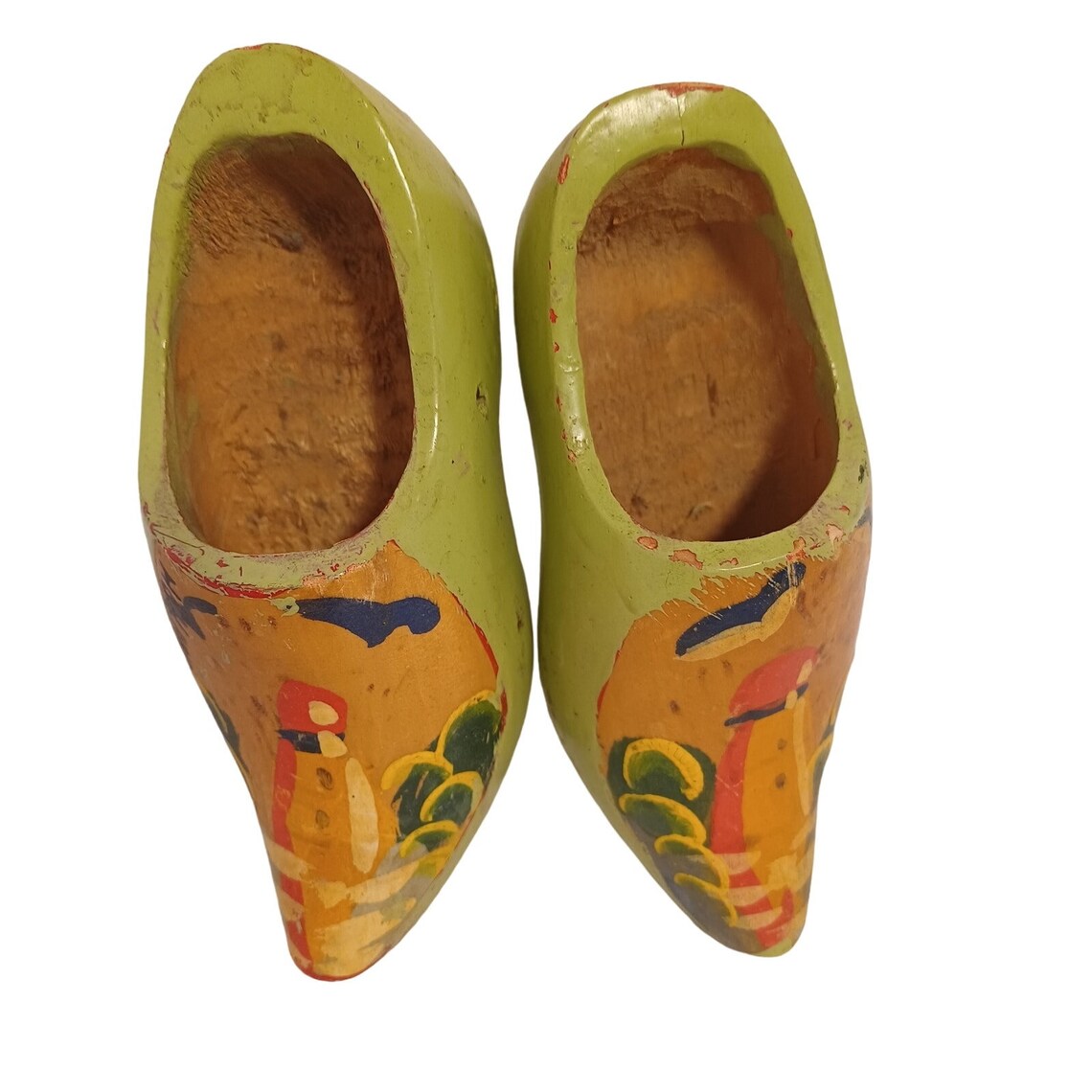 Mieco Zuiderzee Holland Miniature Wooden Clogs Green With Lighthouse 5 ...