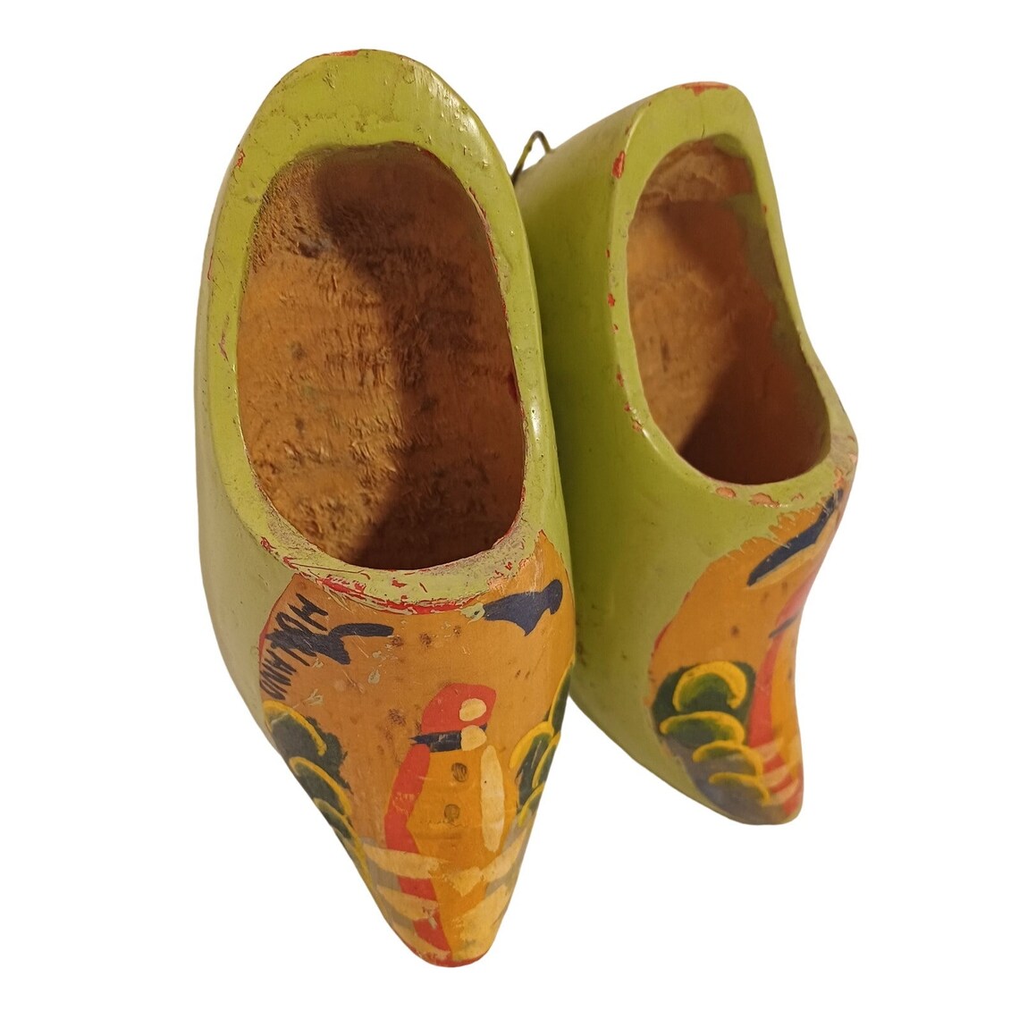 Mieco Zuiderzee Holland Miniature Wooden Clogs Green With Lighthouse 5 ...