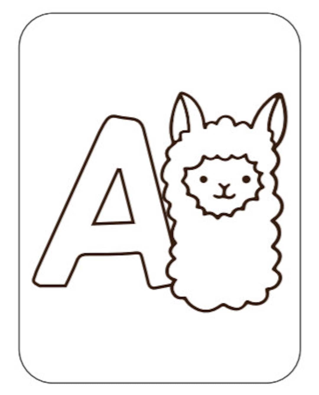 Alphabet With Pictures Coloring Pages - Etsy
