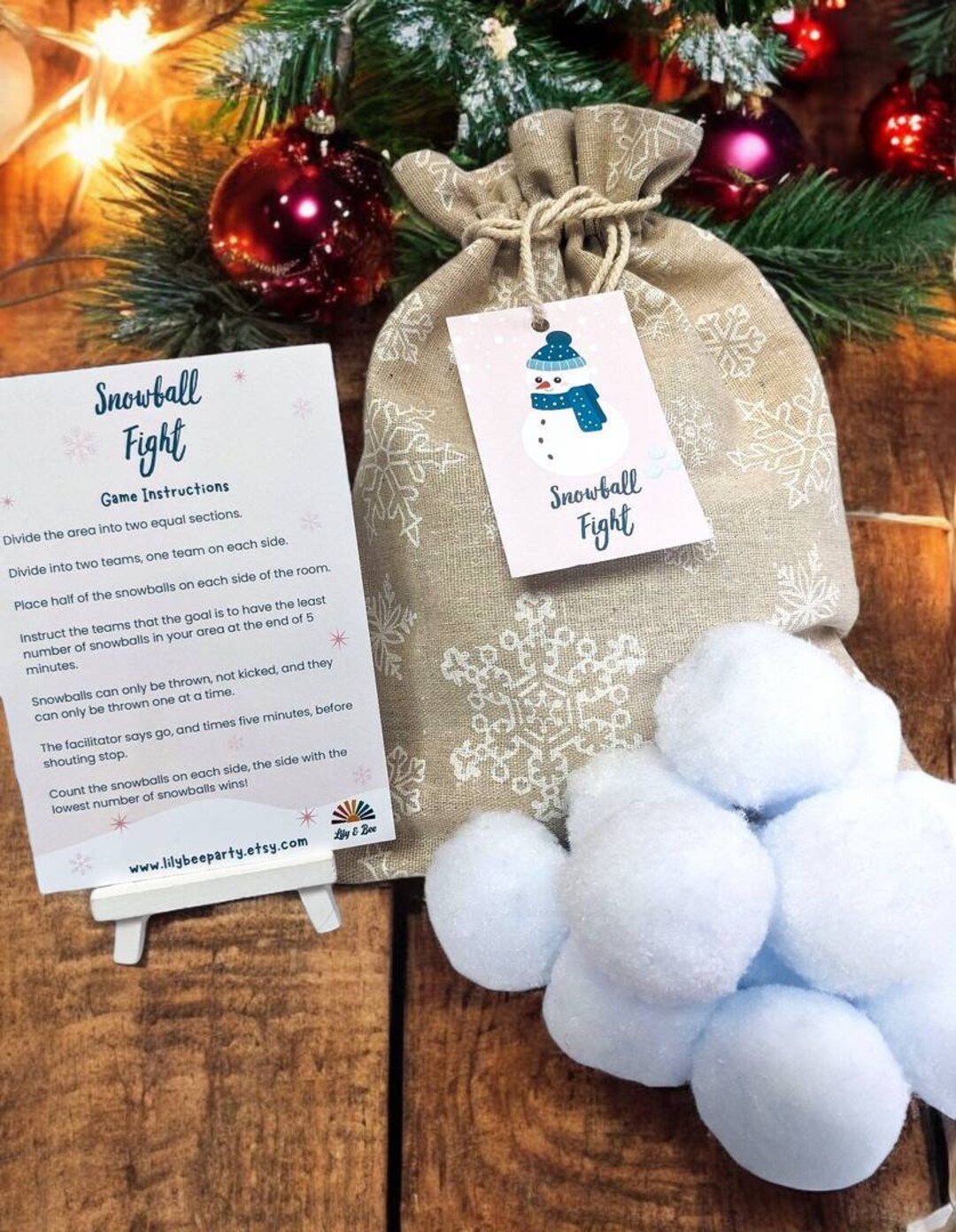 Indoor Snowball Fight Kit: Soft Snowballs, Storage Bag - Winter Party ...