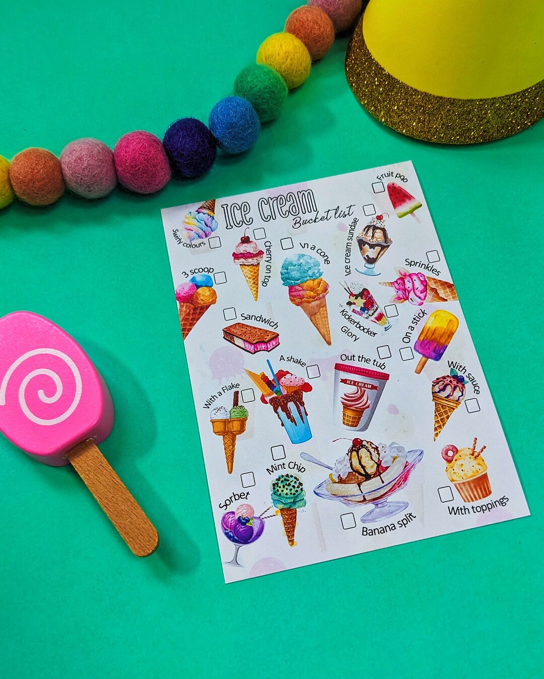 Ice Cream Bucket List | Kids Activity Sheet | Scavenger Hunt | Eco ...