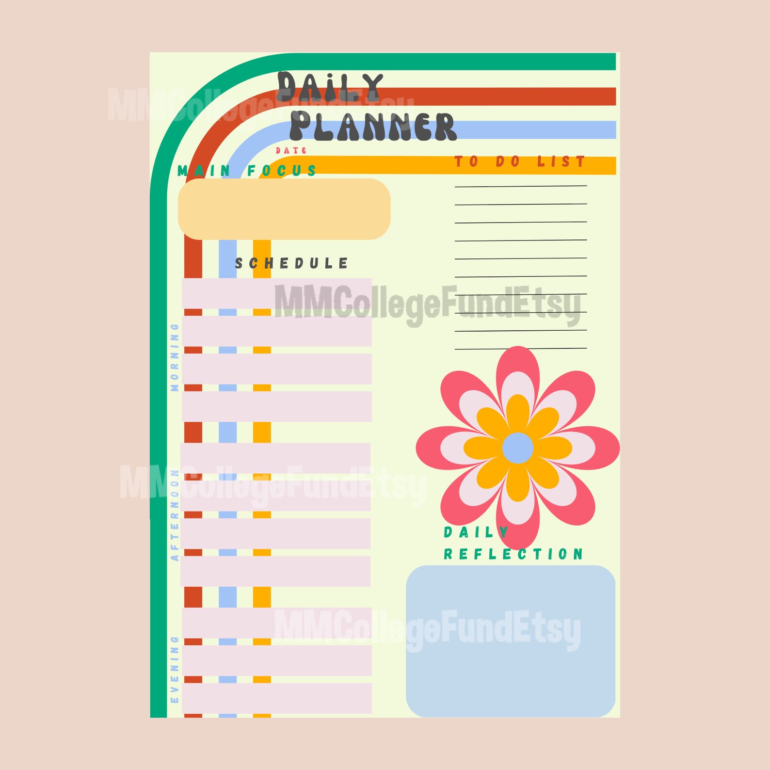 70s Vibe Retro Groovy Theme Digital Planner iPad Planner Daily Planner ...