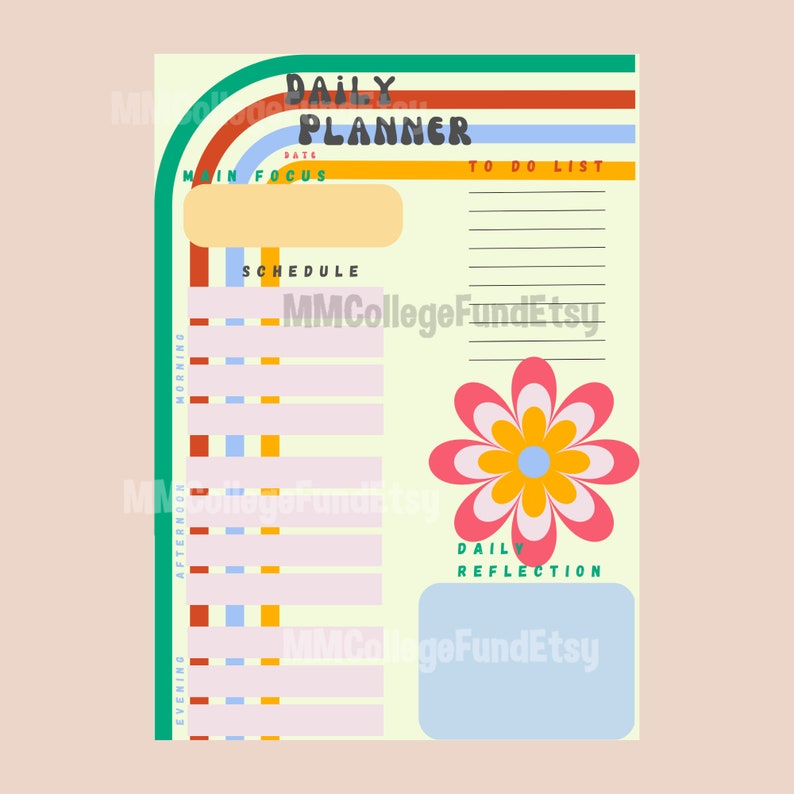 70s Vibe Retro Groovy Theme Digital Planner iPad Planner Daily Planner ...