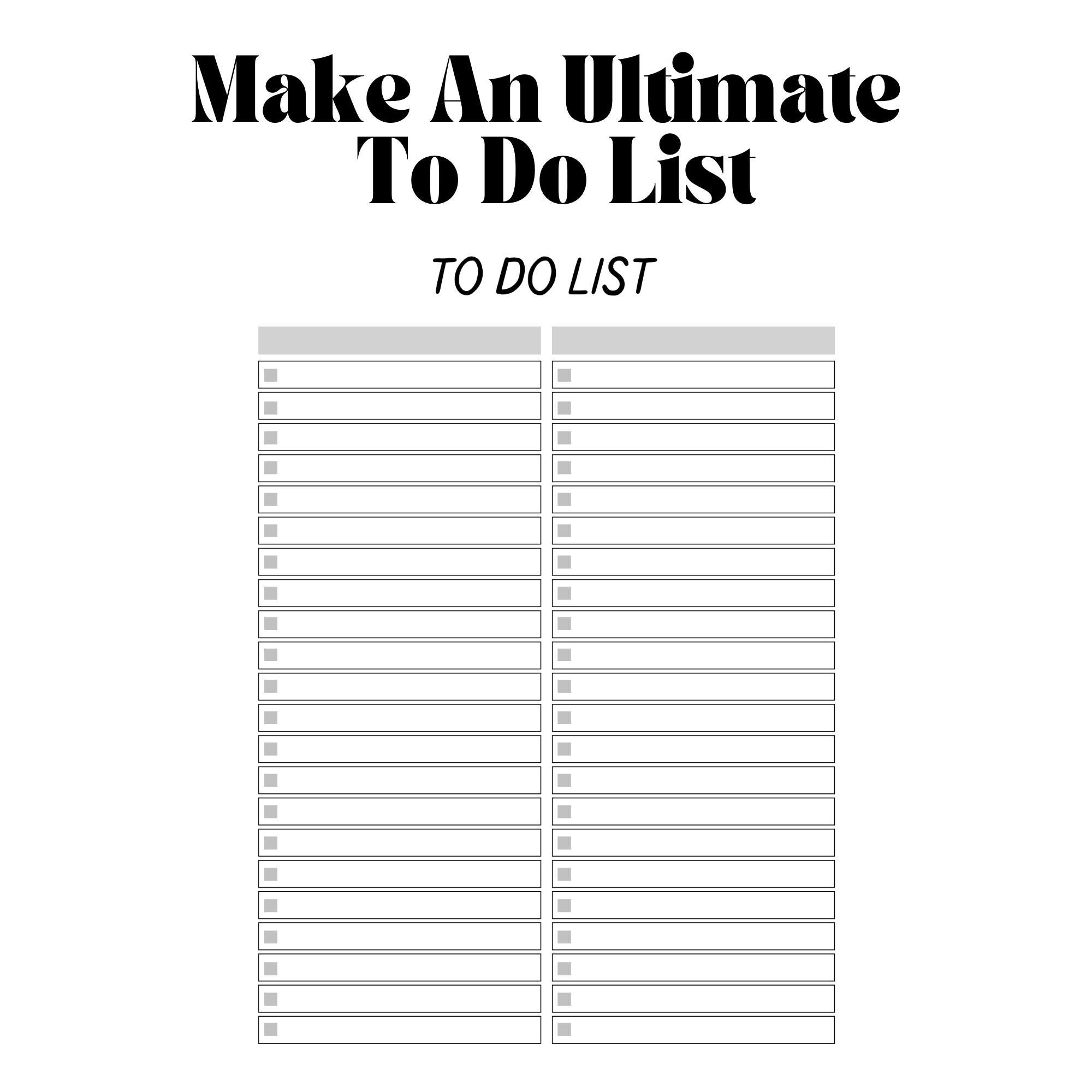 Morning Brain Dump, to Do List Worksheets, Simple Digital School ...